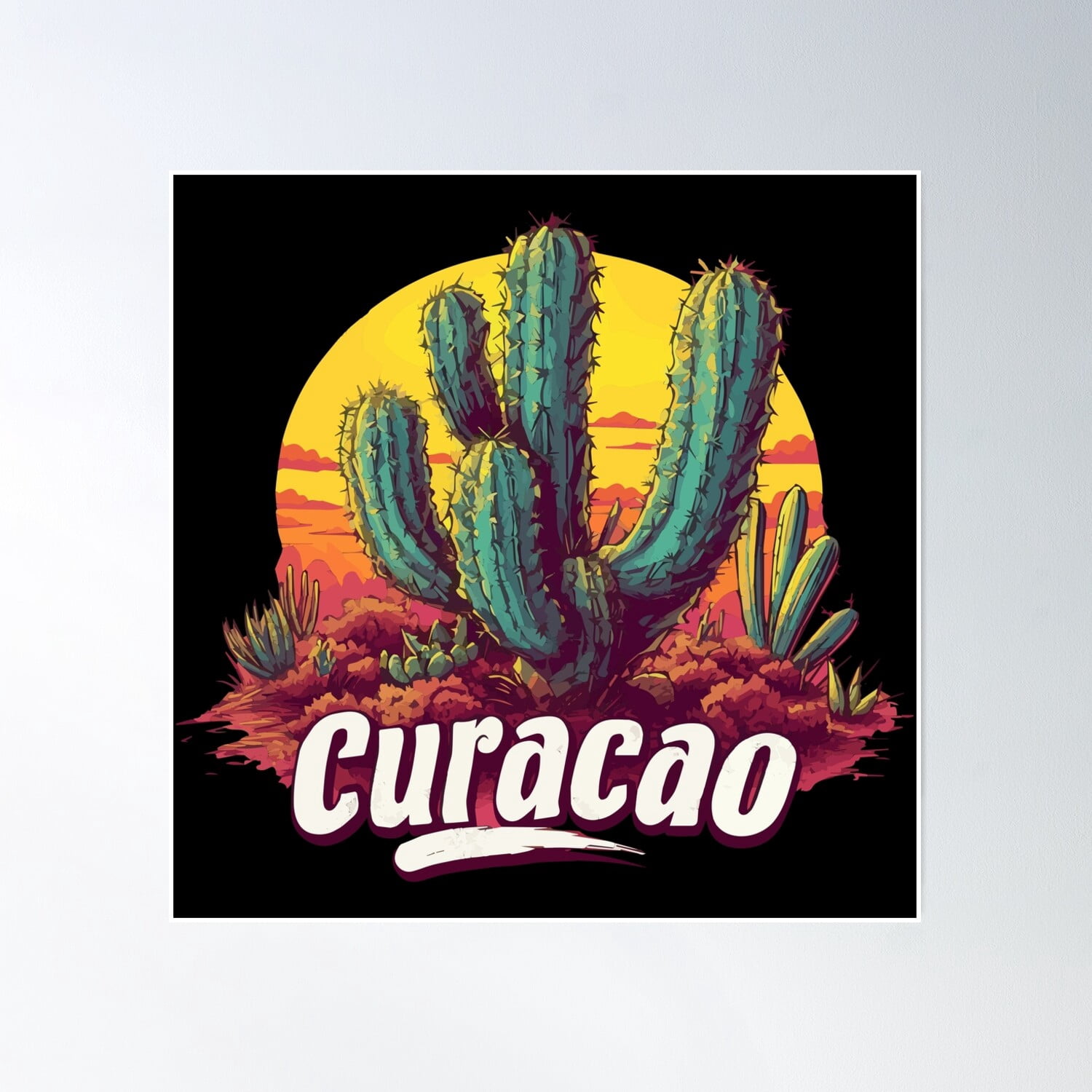 Curacao Design Poster Wall Art, Modern Wall Decor, 16x16 UNFRAMED ...