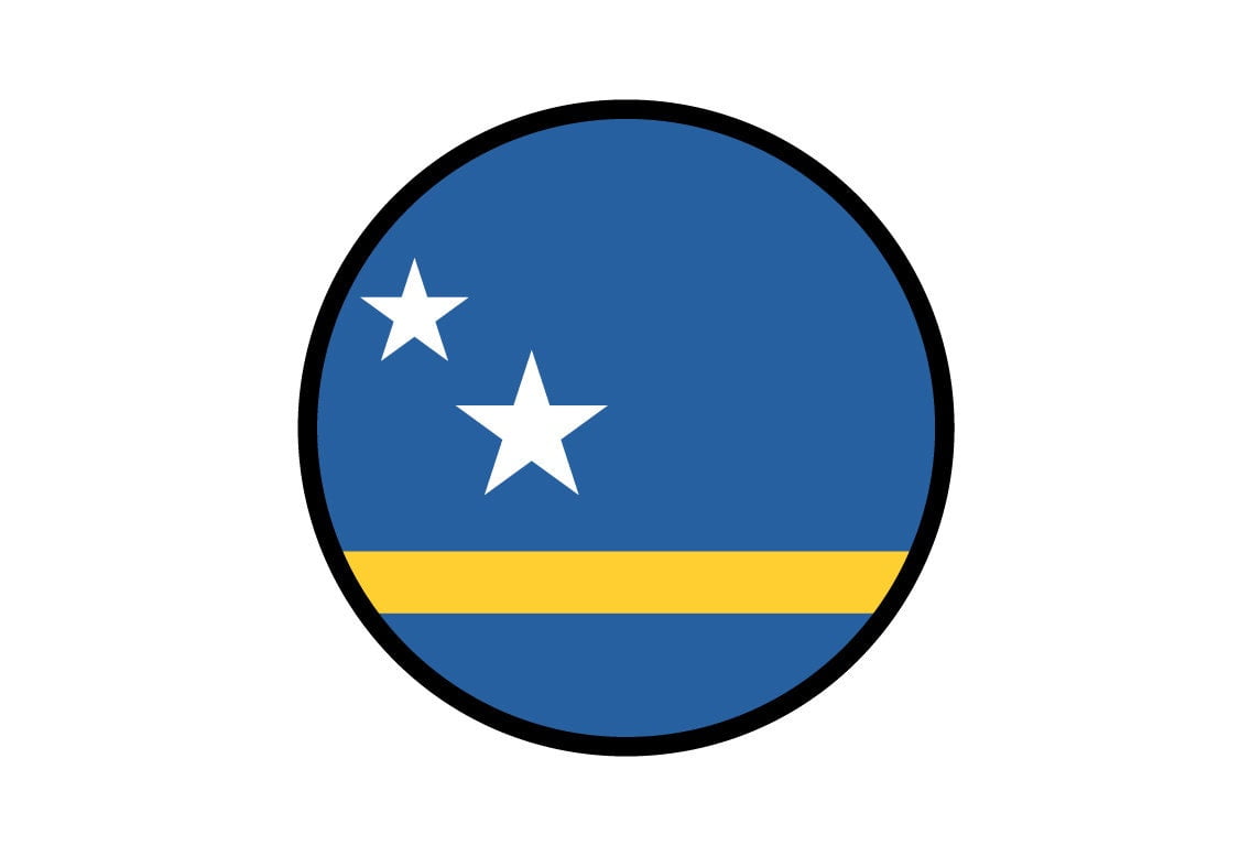 Curacao Flag Circle Sticker Decal 4 inches - 4 inch - Walmart.com