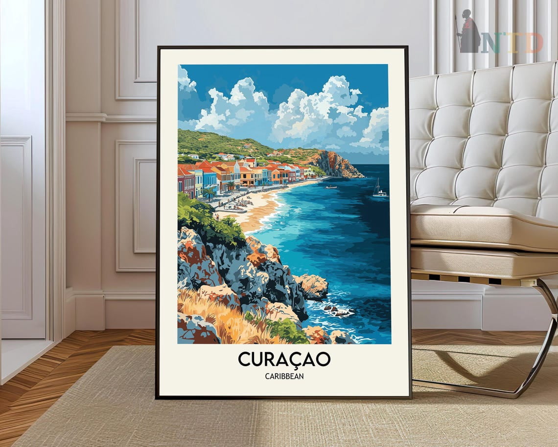 Curacao Print, Curacao Poster, Curacao Art Print, Curacao Wall Art ...