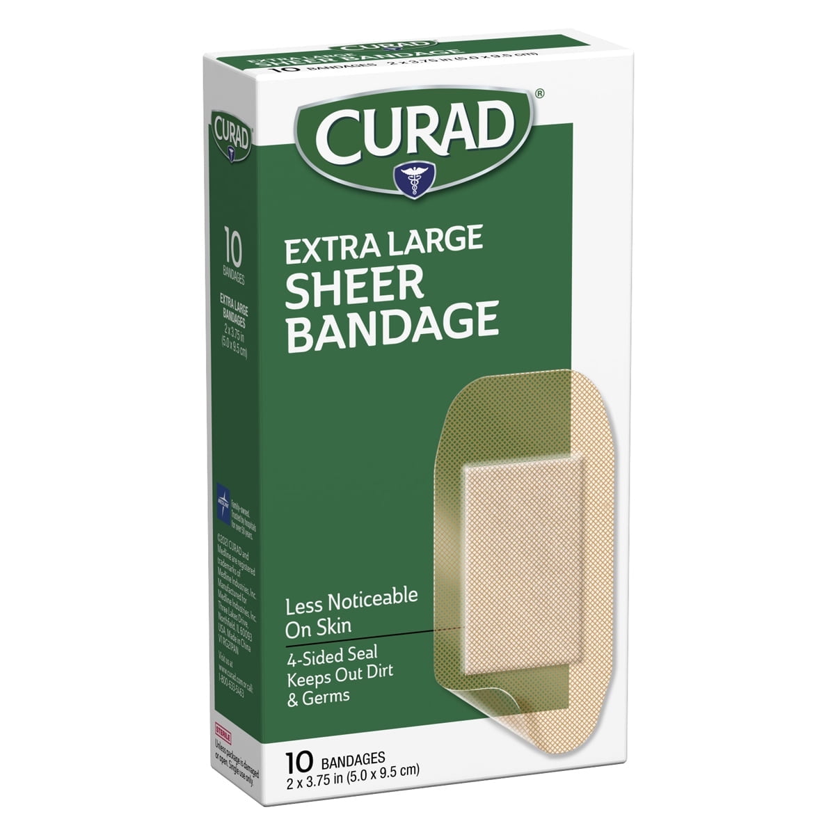 Curad 10 Pack XL Sheer Adhesive Bandages for First Aid Kit Healing ...