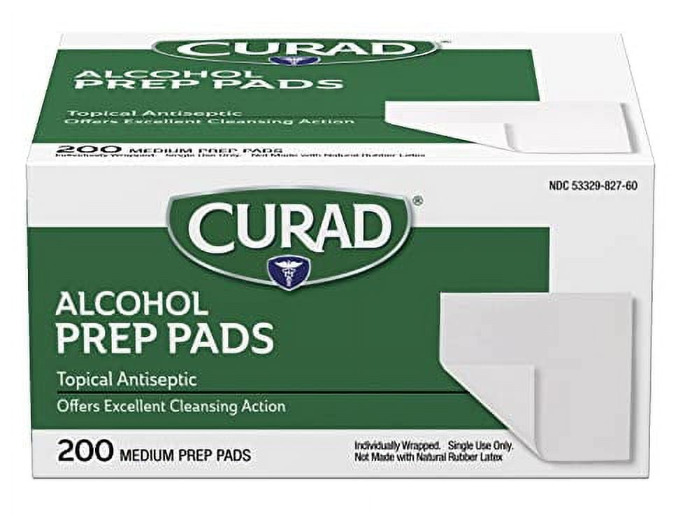 Curad Alcohol Prep Pads Swabs Antiseptic Wipes, 200 Ea, 6 Pack ...