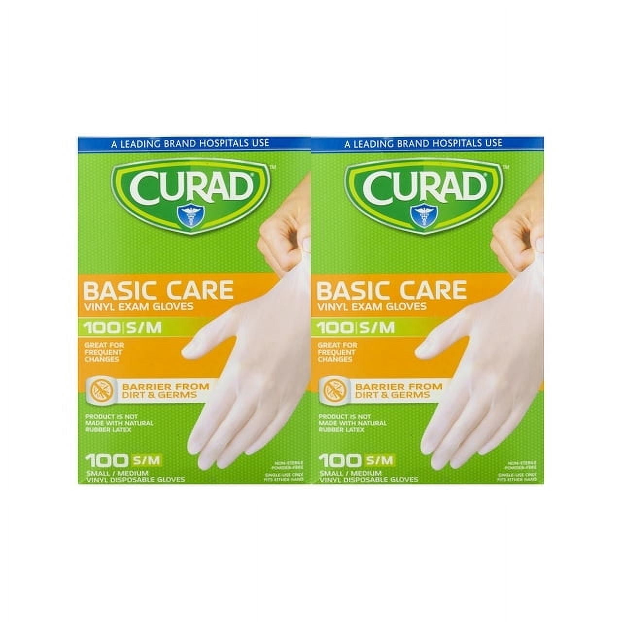 Curad Basic Care Vinyl Exam Gloves, Small/ Medium, 200 Count - Walmart.com