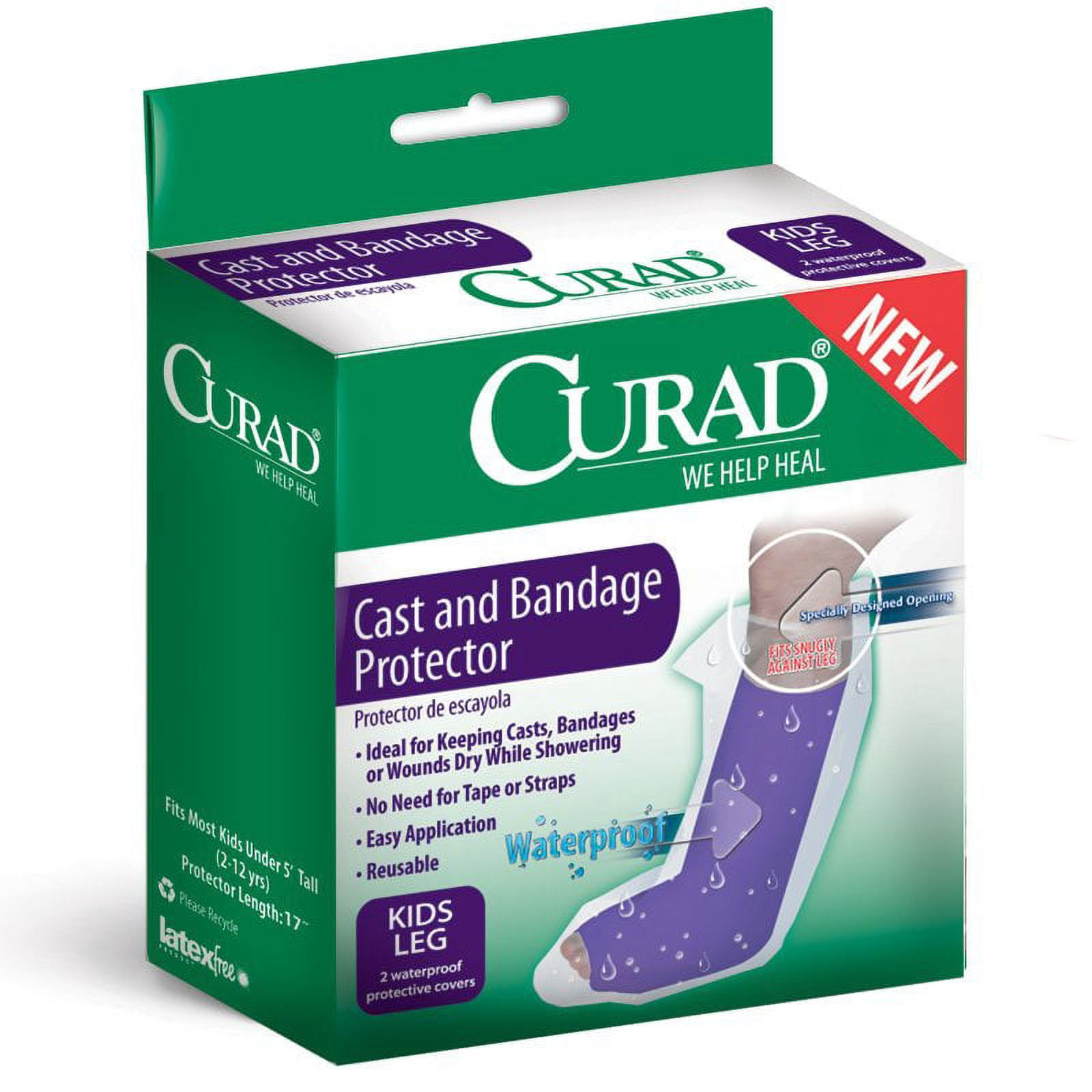 Curad Cast And Bandage Kids Leg Waterproof Protector - 2 Ea, 6 Pack ...