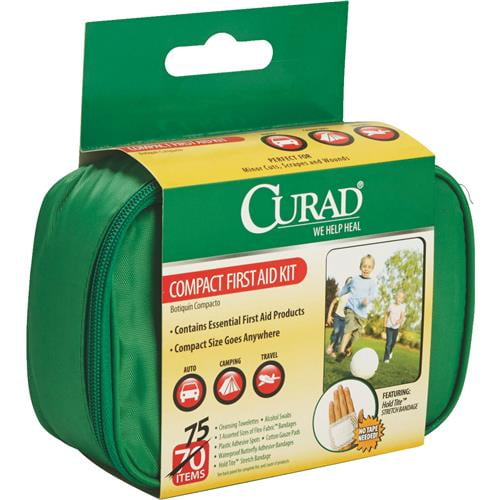 Curad Compact First Aid Kit 75 PC TRAVEL, Each - Walmart.com