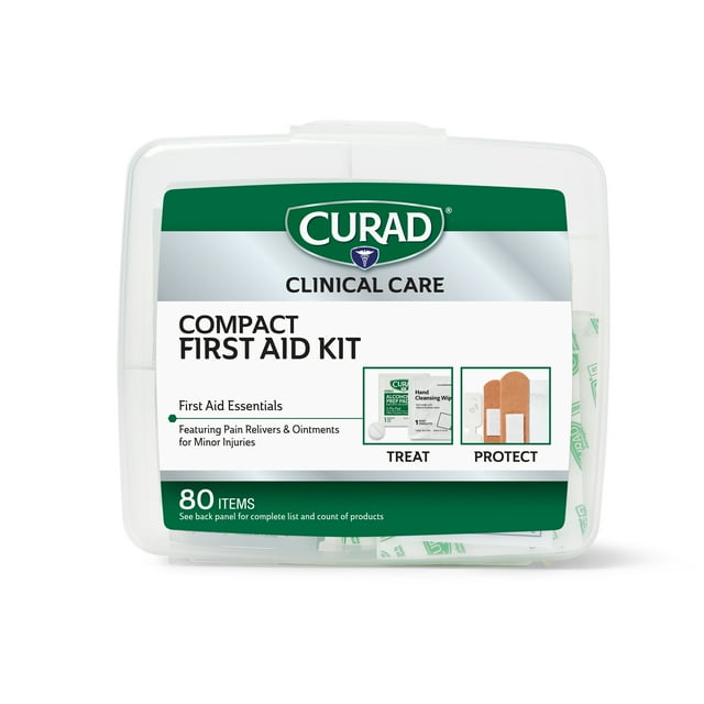CURAD Compact Medical First Aid Kit, OTC Approved, for Minor Cuts ...