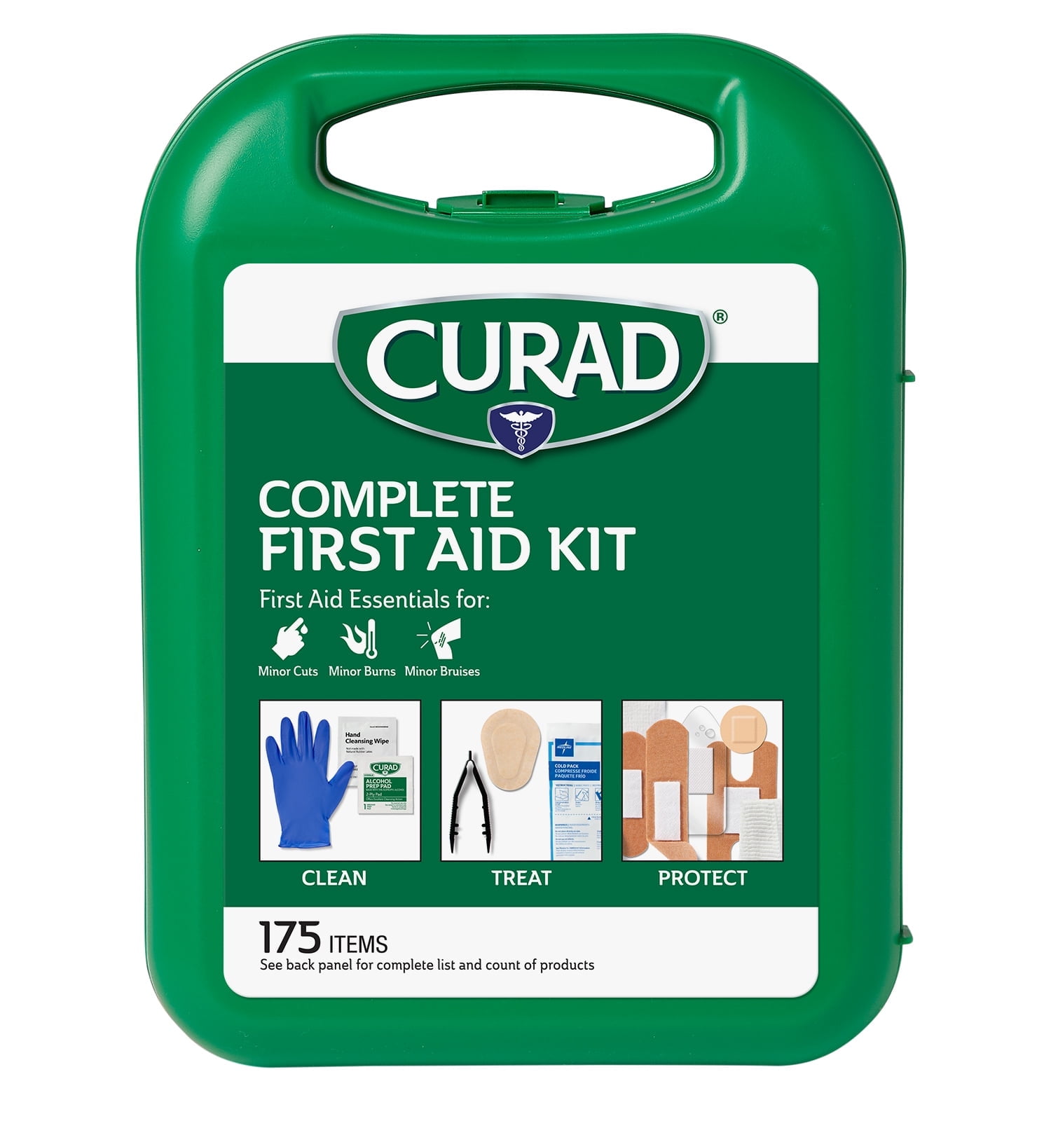 Curad Portable Complete First Aid Kit, 175-Piece Waterproof Bandage ...