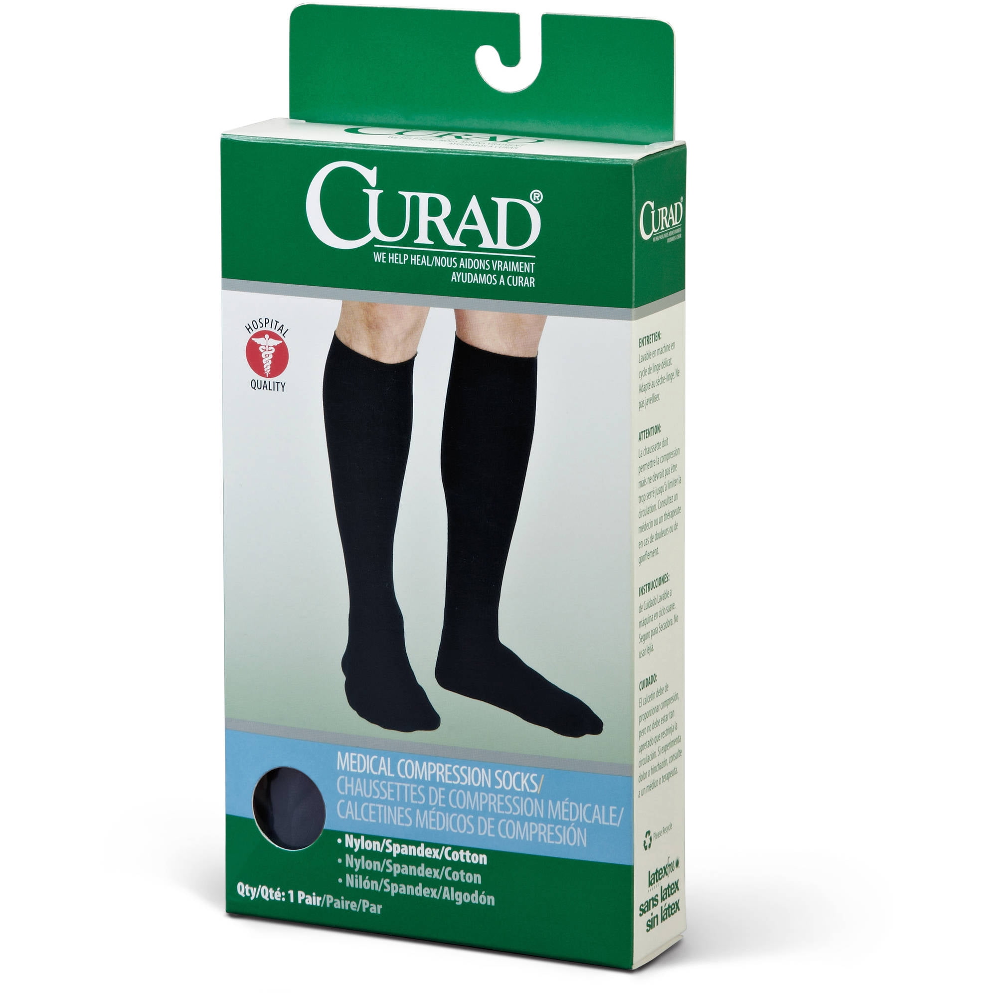 Curad Compression Dress Socks 15-20mmHg HSA/FSA Eligible - Walmart.com