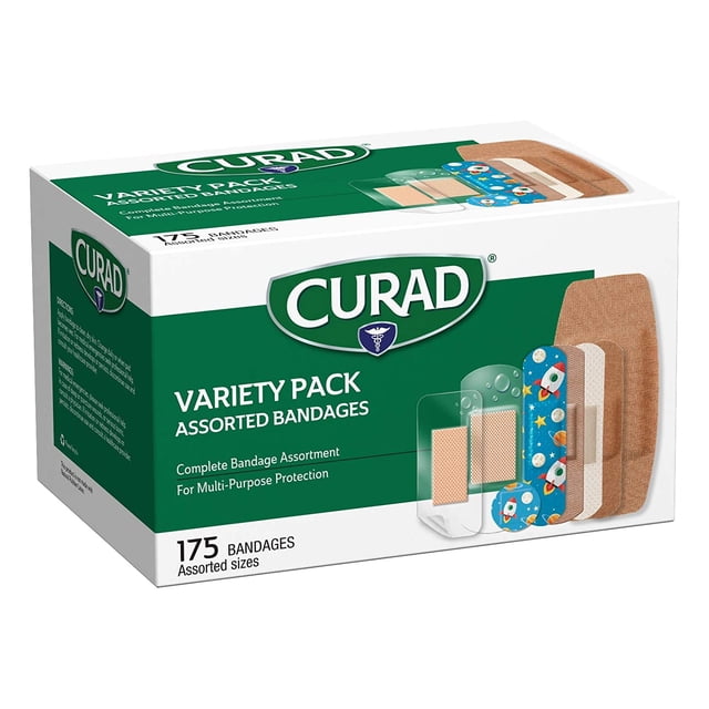Curad Family Bandage Variety Pack, 4 Styles Included; Waterproof ...