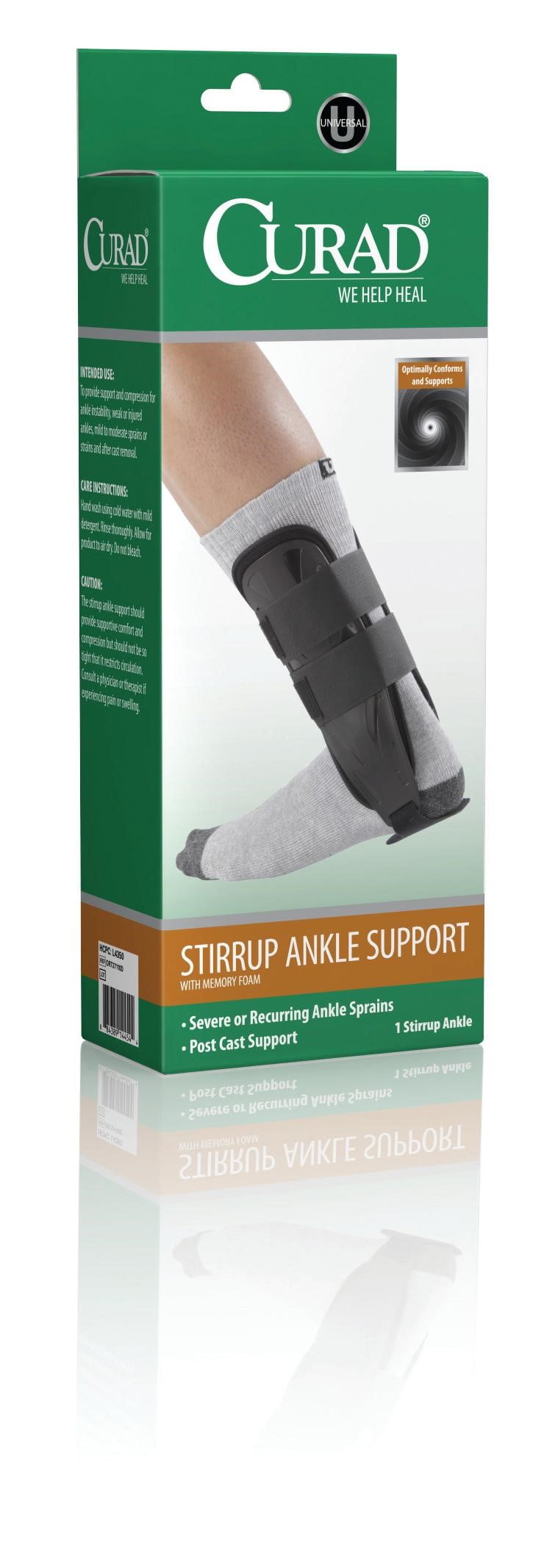 Curad Foam Stirrup Ankle Splints, Black, Universal HSA/FSA Eligible ...