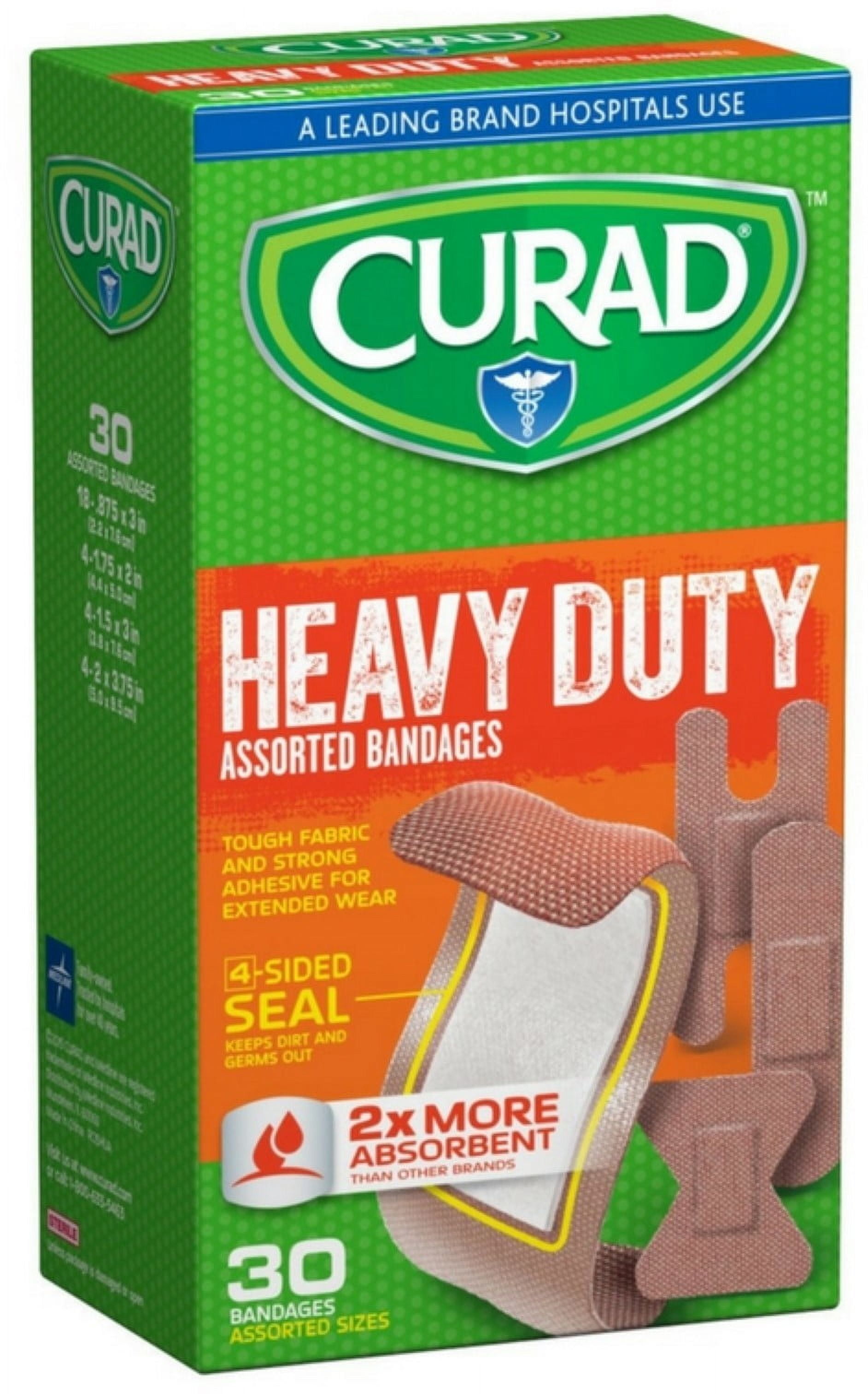 Curad Heavy Duty Assorted Bandages 30 ea (Pack of 6) - Walmart.com