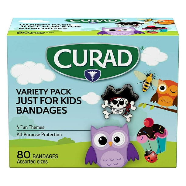 Curad Just for Kids Bandages, 4 Fun Themes, Colorful, All-Purpose ...