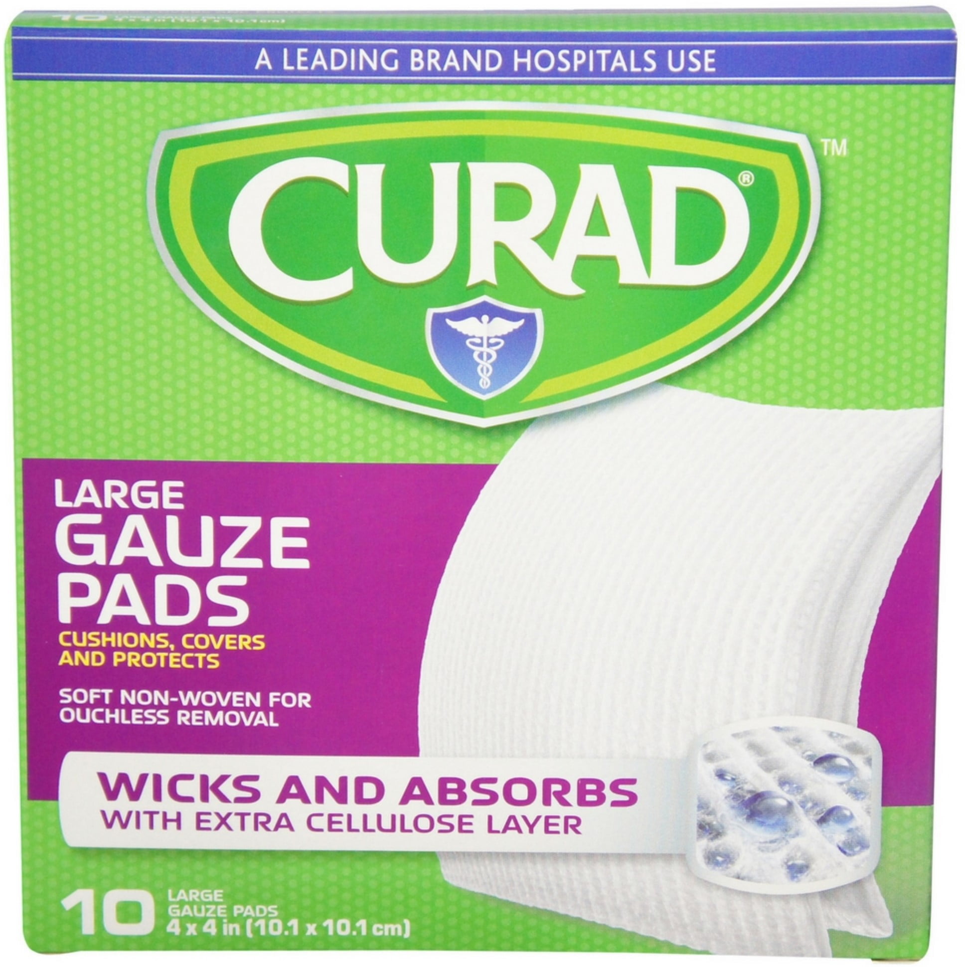 Curad Large Gauze Pads 4" x 4" 10 ea (Pack of 4) - Walmart.com