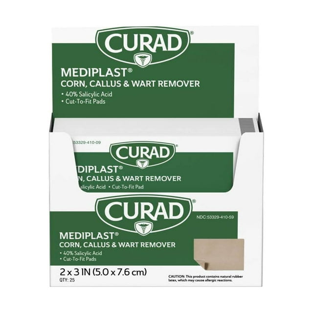 Curad Mediplast Corn, Callus & Wart Remover Pads, 25 Count HSA/FSA ...