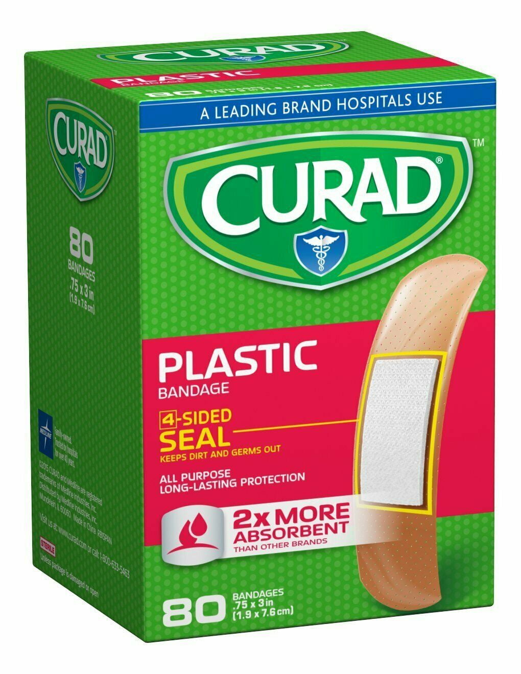 Curad, Plastic Bandages, 4 Side Seal, 80ct, 4-Pack - Walmart.com