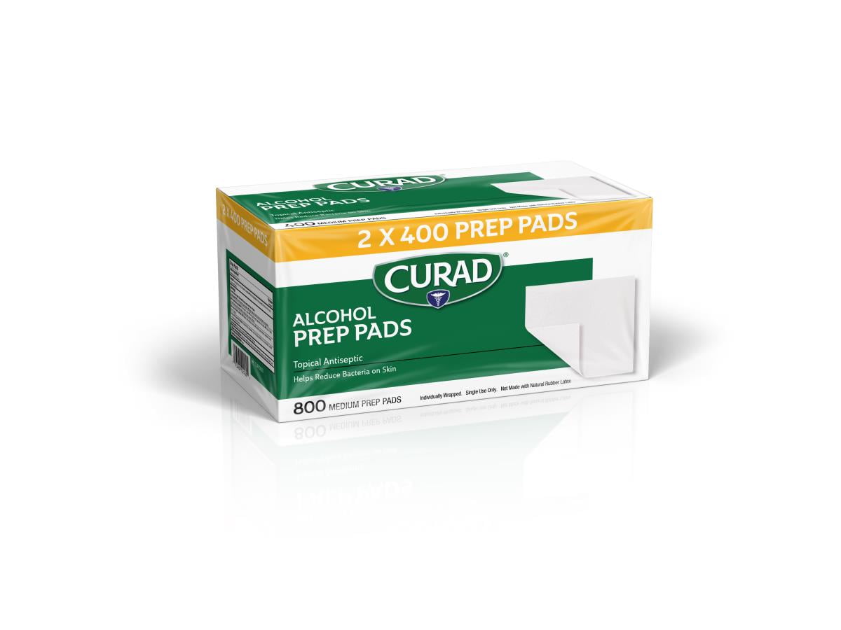 Curad Prep Pads swabs, 1" x 1", 2-ply Medium Pack of 1 - Walmart ...