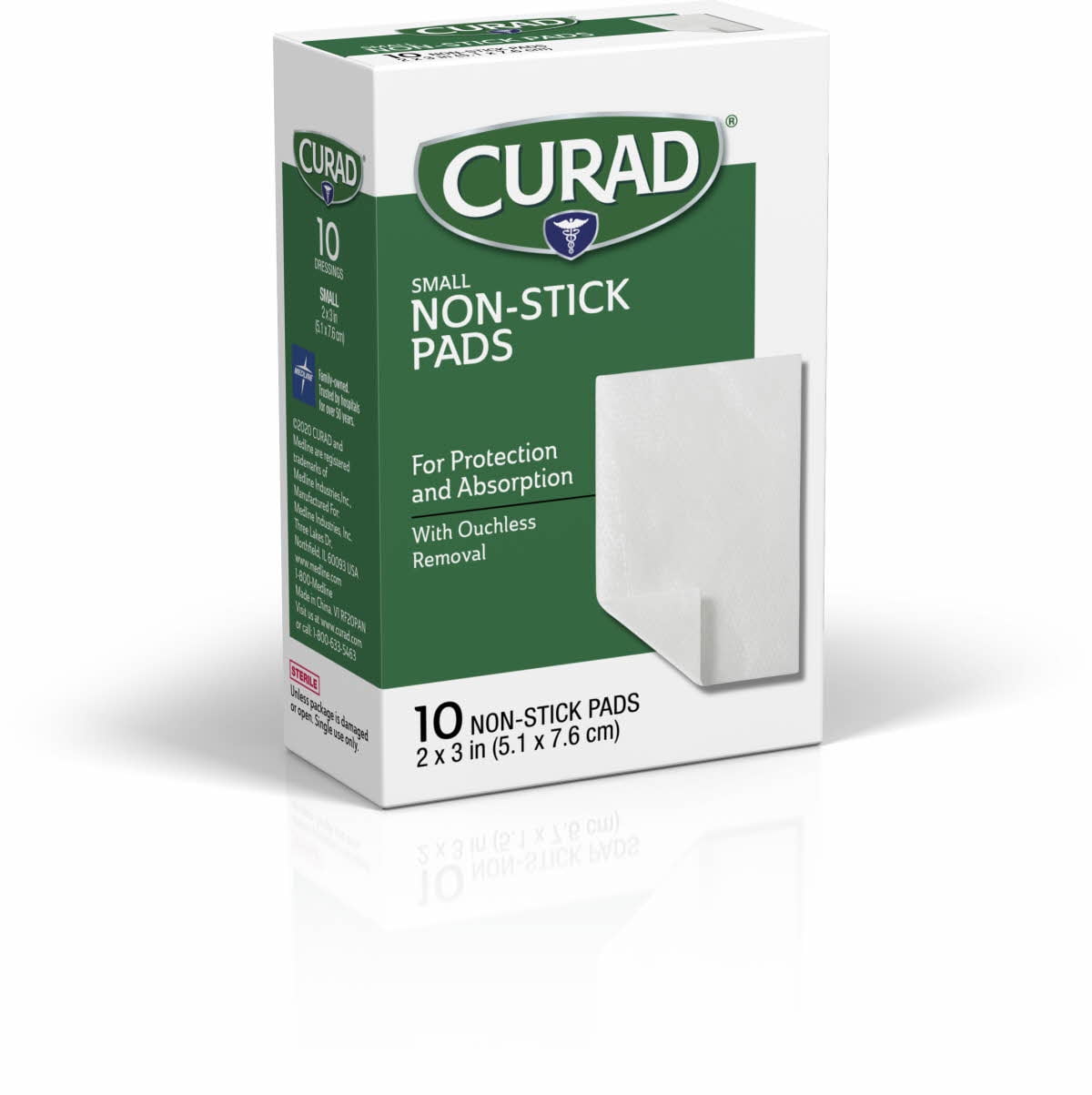 Curad Small Non-Stick Pads, For Wound Protection and Absorption, 2" X 3 ...