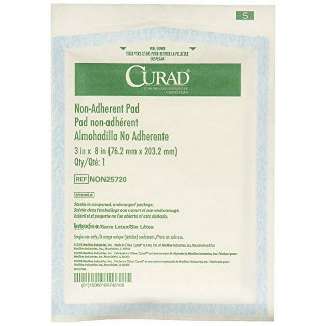 Curad Sterile Non-Adherent Pad, 3"x8" (Pack of 50) - Walmart.com