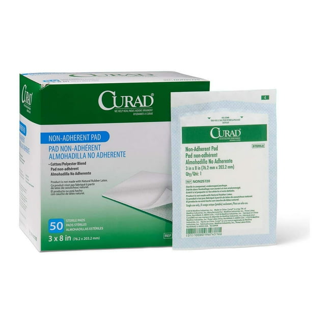 Curad Sterile Non-Adherent Pads, 3" X 8", 50 Count - Walmart.com
