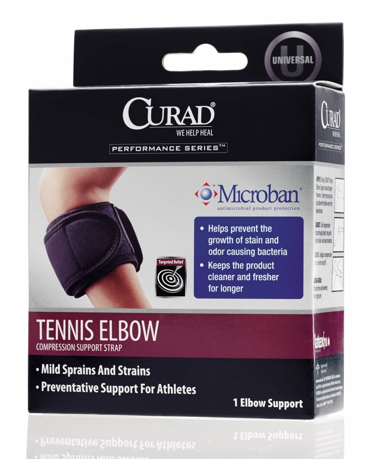 Curad Tennis Elbow Strap with Microban, Universal HSA/FSA Eligible ...