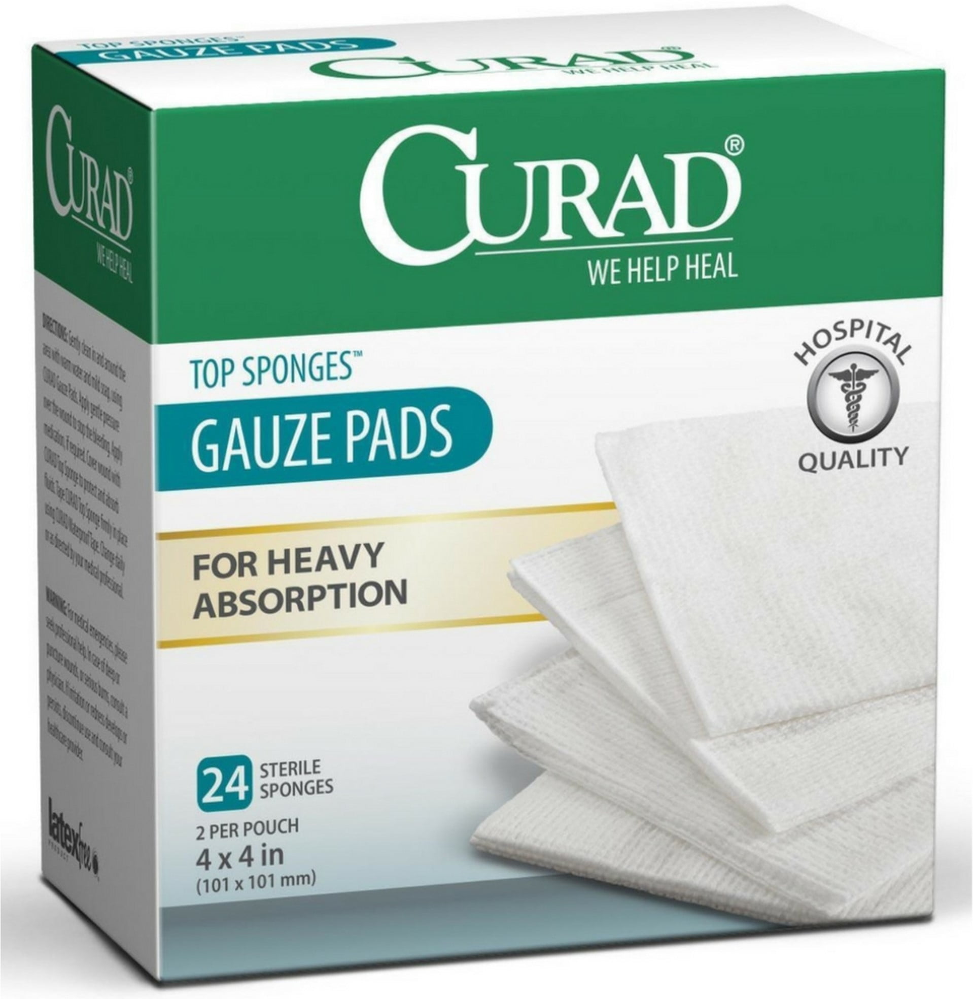 Curad Top Sponges 4 Inches X 4 Inches 24 Each - Walmart.com