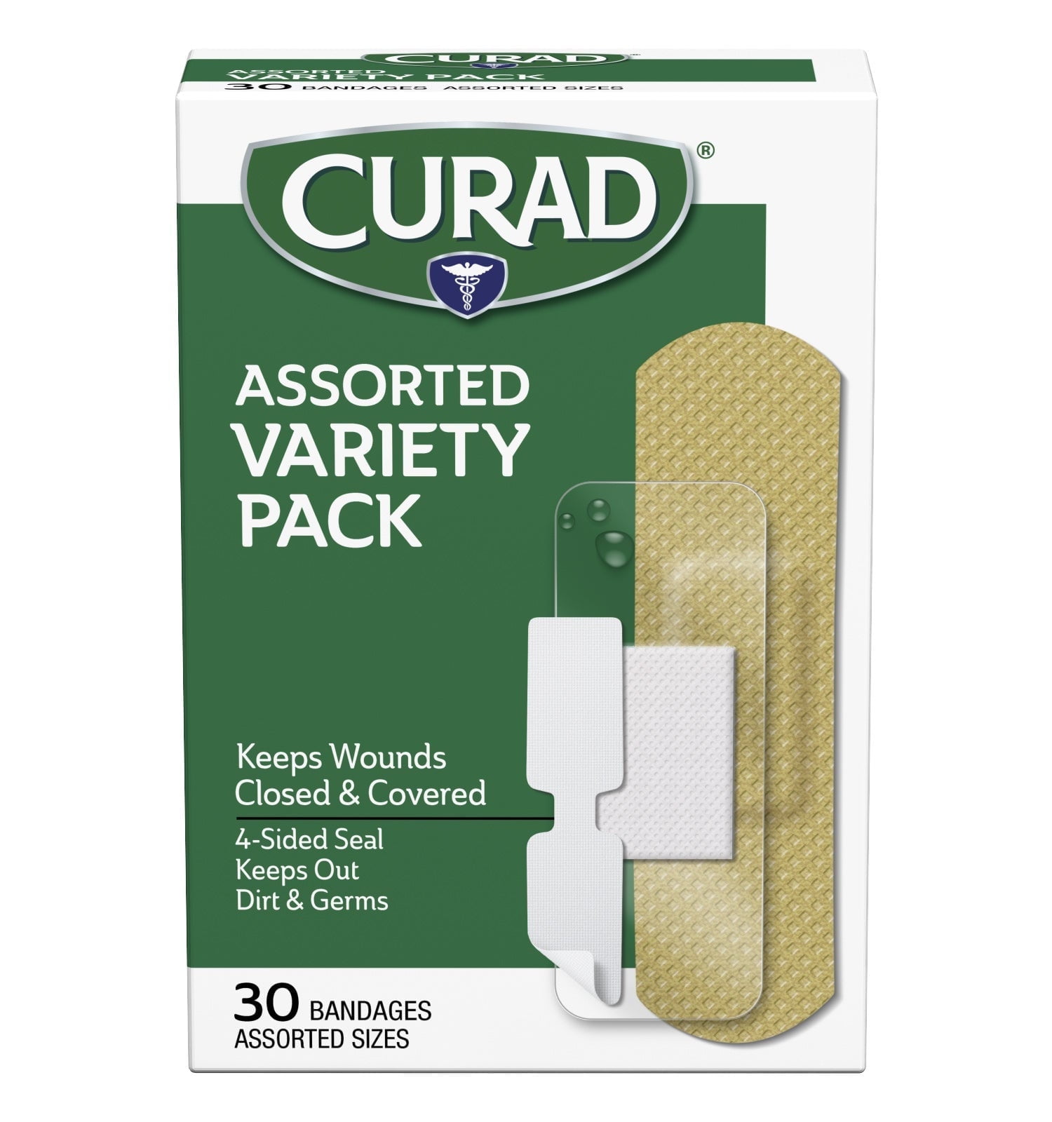 Curad Variety Pack Sterile Assorted Adhesive Bandages, 30 Ea, 3 Pack ...