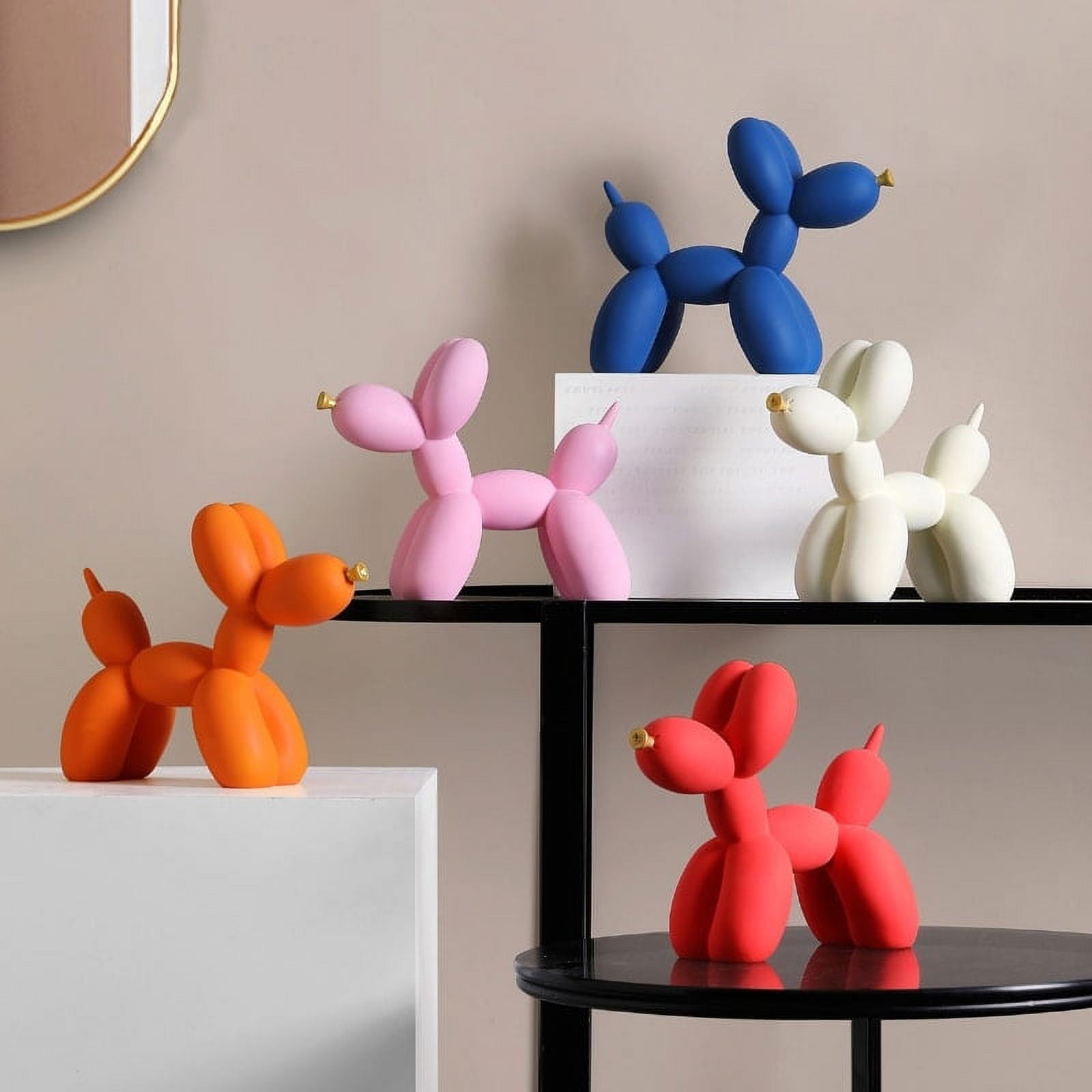 Curata Home Medium Resin 9" Balloon Dog Zen Animal Kaws Statue Décor ...