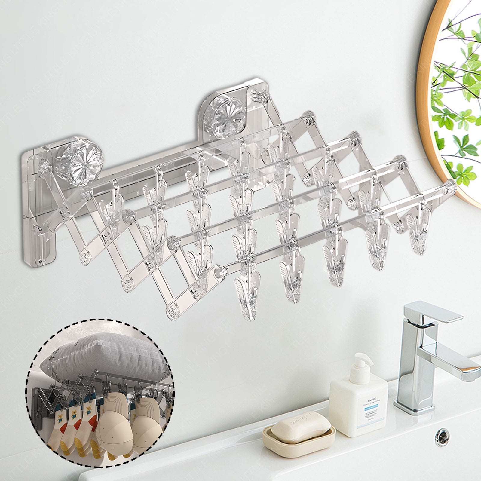 Curated Picks, Invisible Balcony Sock Rack, Foldable Drying Towel Bar ...