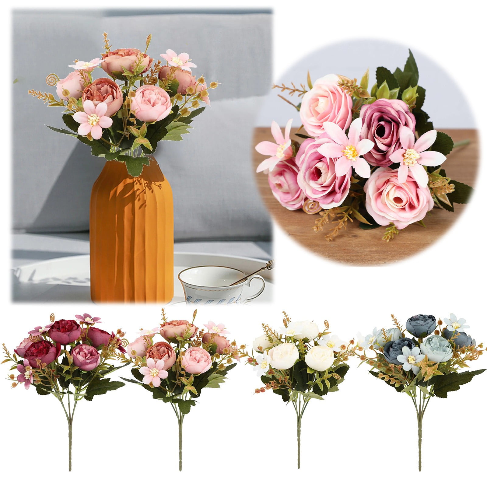 Curated Selection Shiogb Artificial Flowers Peonies Diy Wedding Bouquet ...