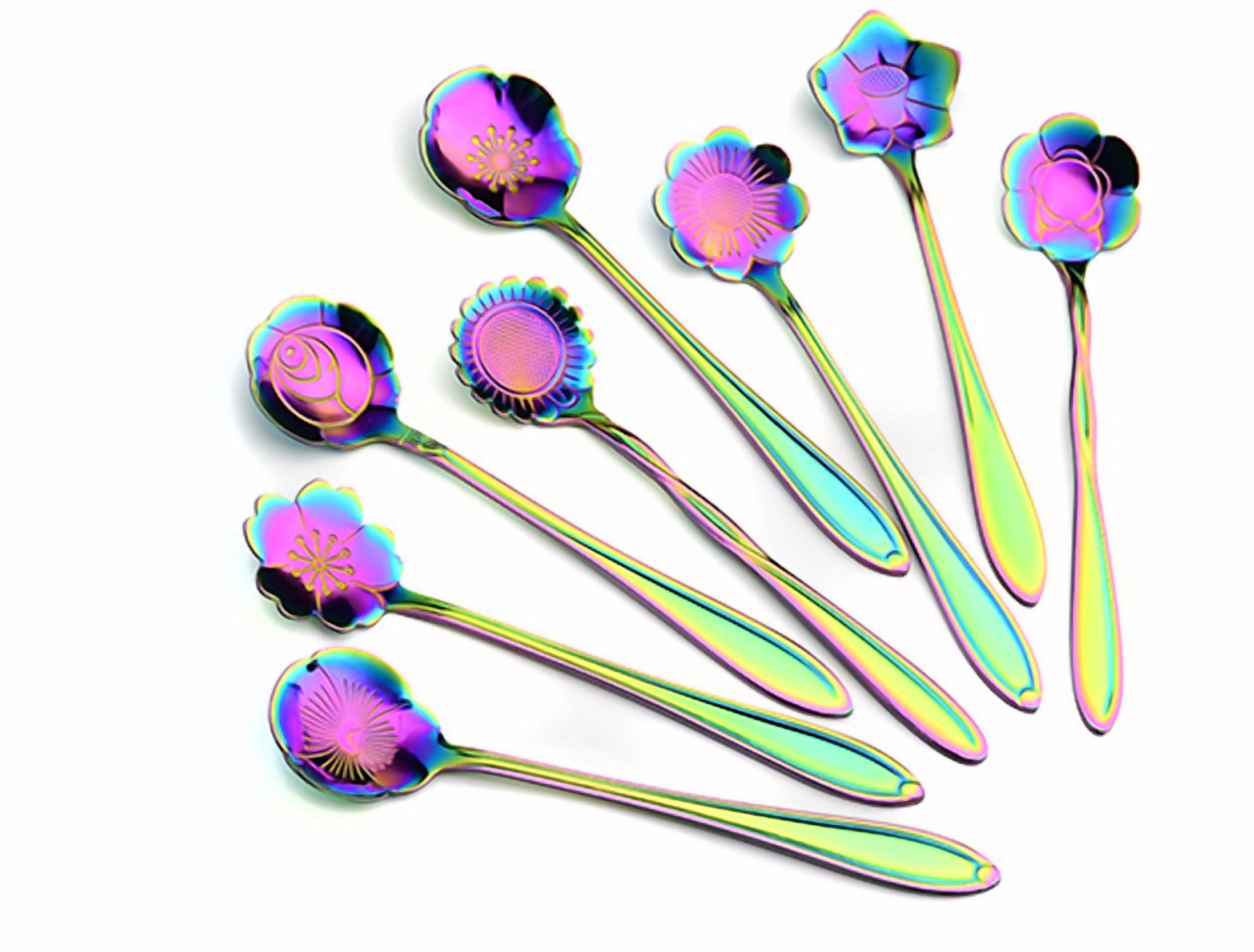 Curated Selection Shiogb Flower Spoon Set 8Pcs Stainless Teaspoon ...