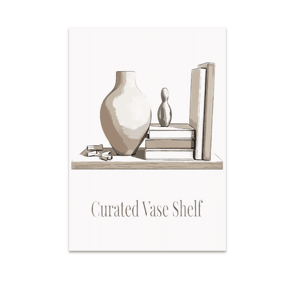 Curated Vase Shelf Design - Home Decor Enthusiast - 13x19 Poster Print ...