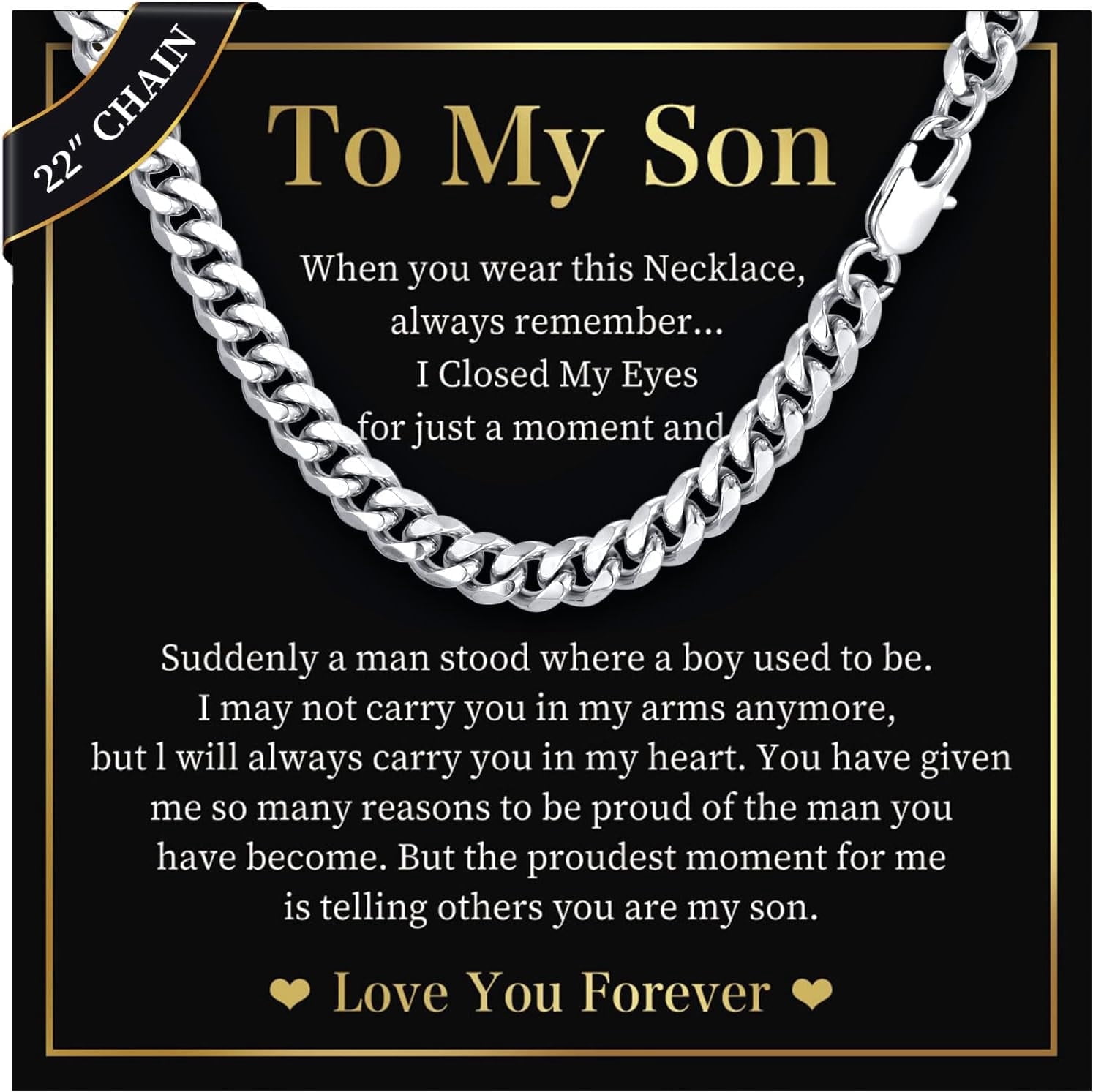 Curb Chain Necklace Gifts- Men's Cool Hip Hop 8mm Stainless Steel Cuban ...
