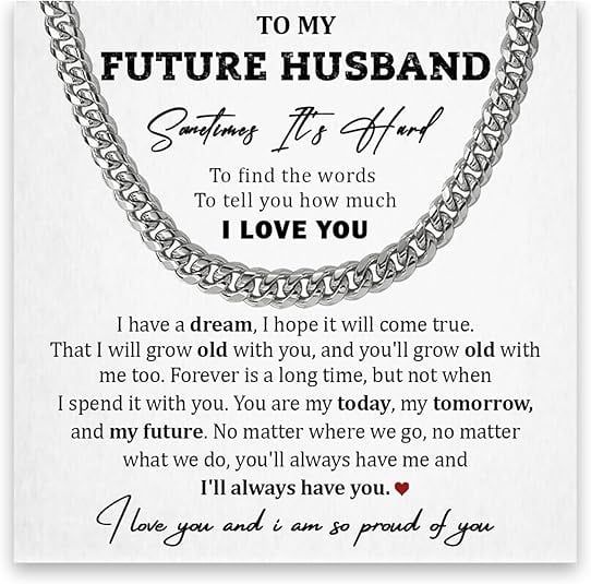 Curb Chain Necklace with Message Card and Gift Box for Future Husband ...