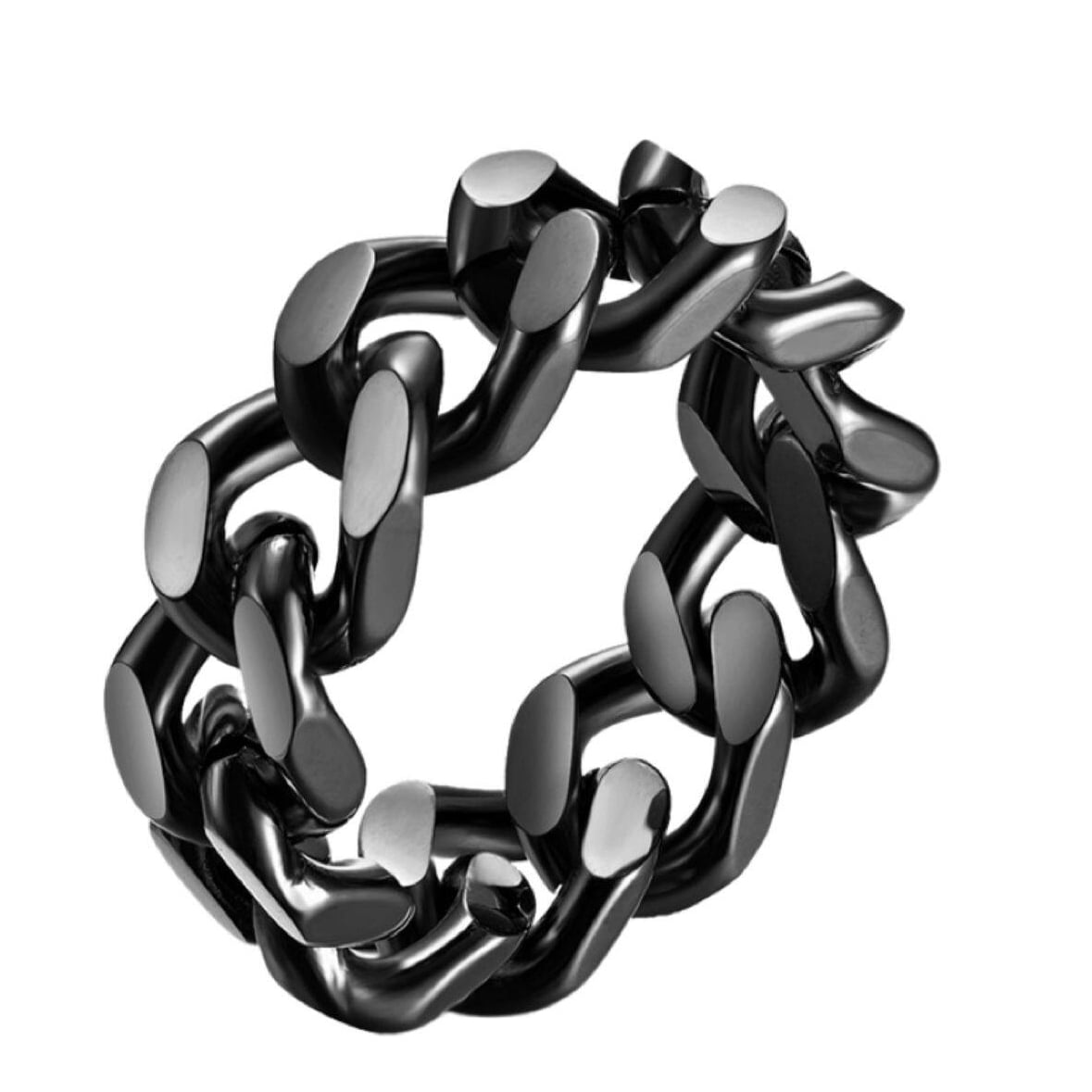 Curb Chain Ring for Men & Women - Titanium Steel Tarnish-Resistant Band ...