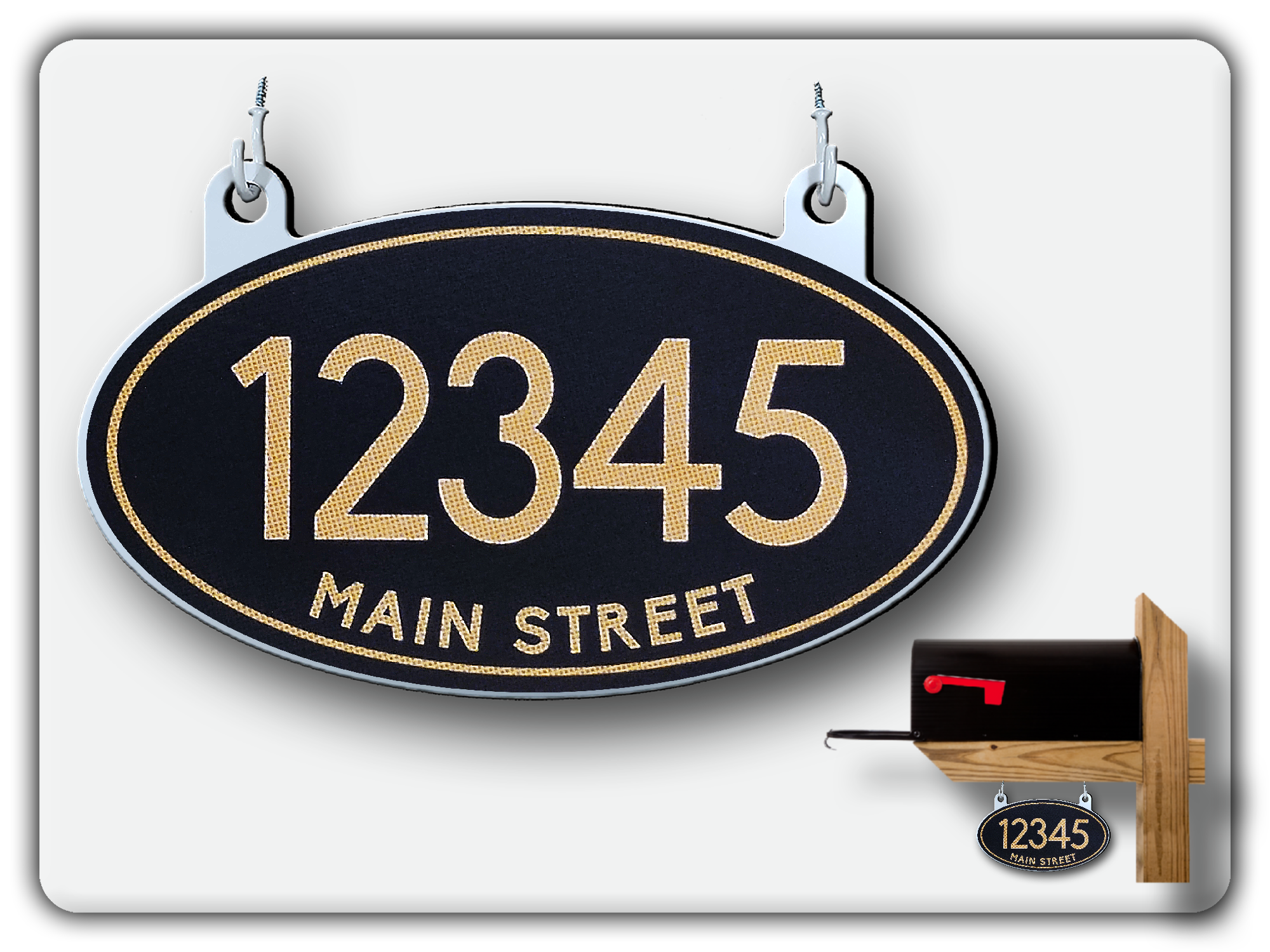 Hanging Mailbox Numbers, Super Reflective Customized Oval Mailbox ...