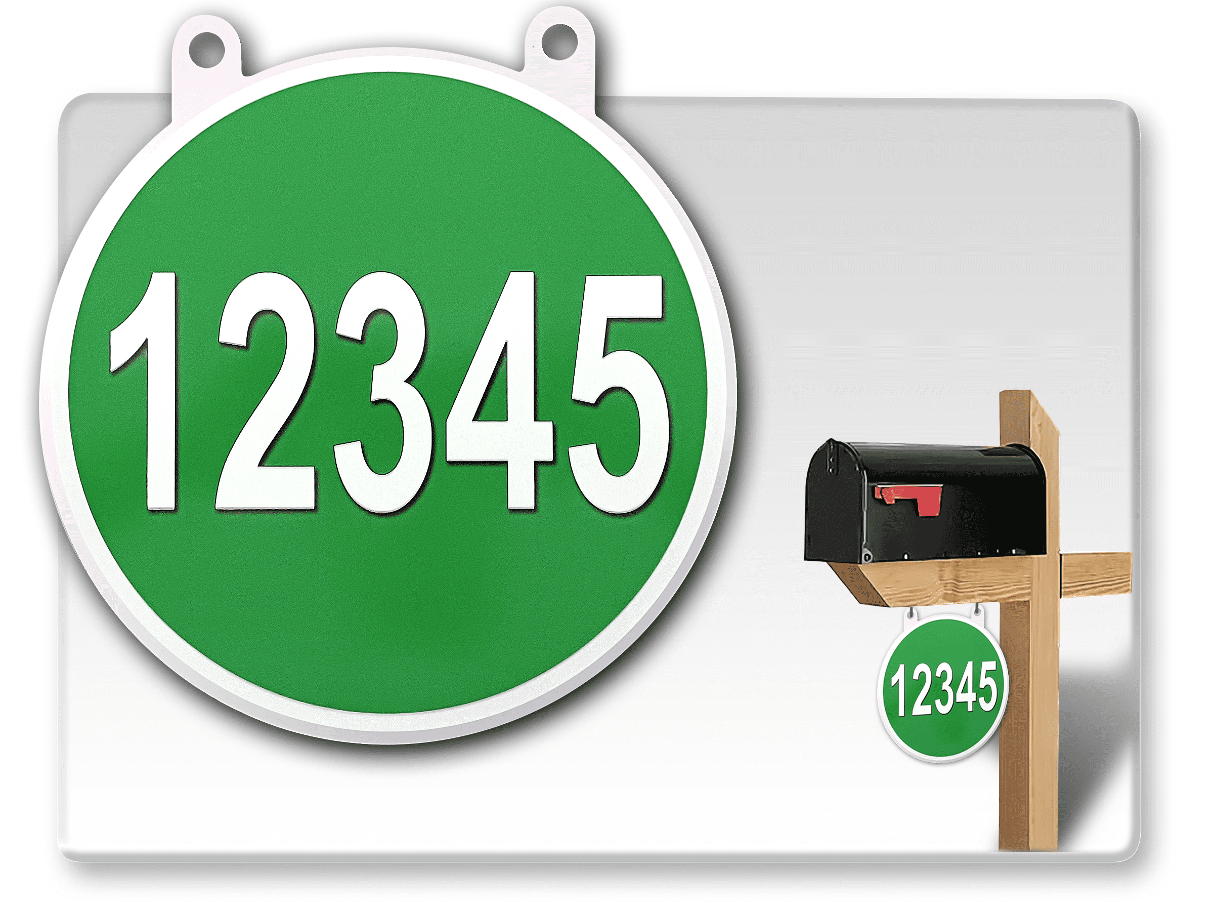 Curb-N-Sign 10-inch Circular, Outdoor Double-Sided Hanging Address ...