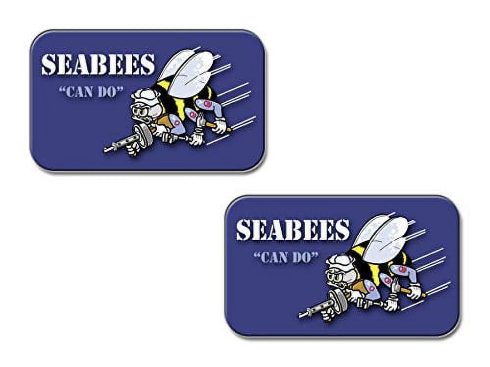 Curb-N-Sign 2 Reflective Vinyl Decals, 3x5in, (Navy Seabees) - Walmart.com