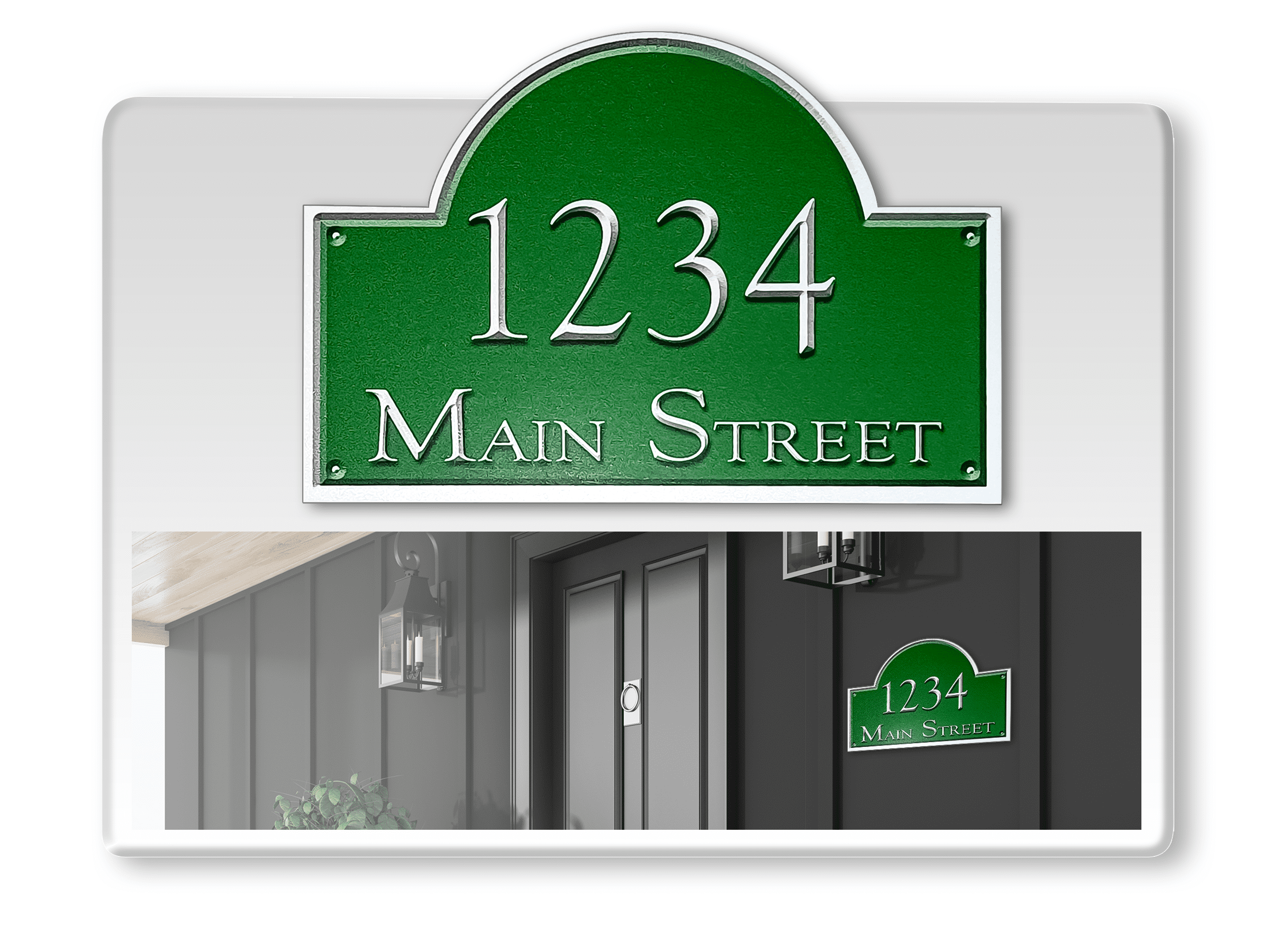 Curb-N-Sign Address Numbers Sign, Super Reflective House Numbers Plaque ...