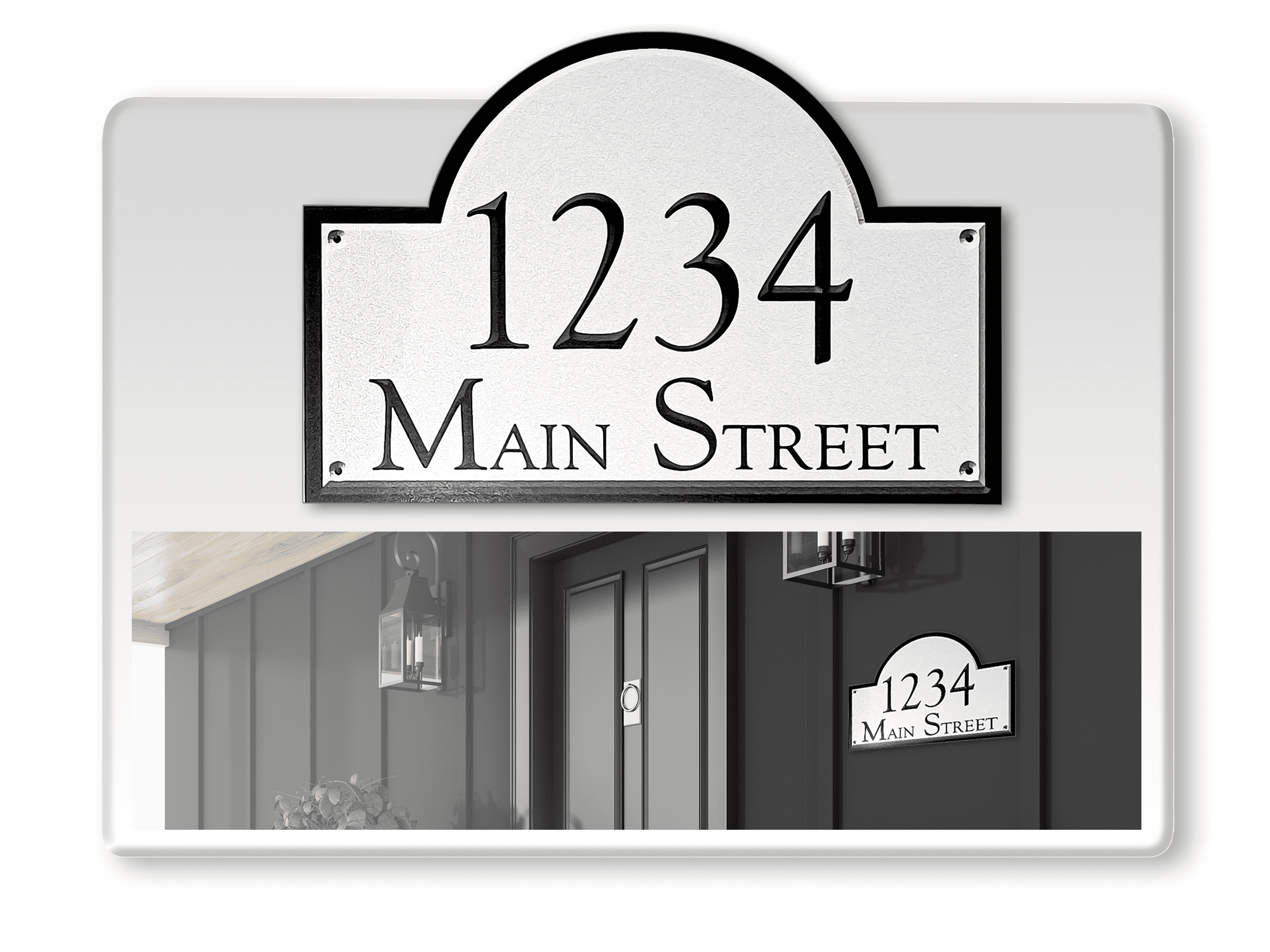 Curb-N-Sign® Fancy Arch Super Reflective Mailbox Address Numbers Plaque ...