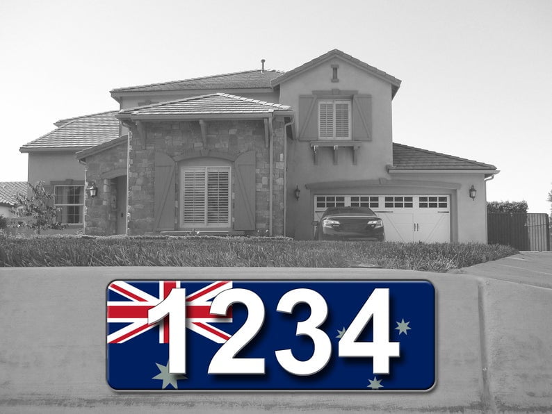 Curb-N-Sign Australian Flag Curb Aluminum Sticker, Reflective self ...
