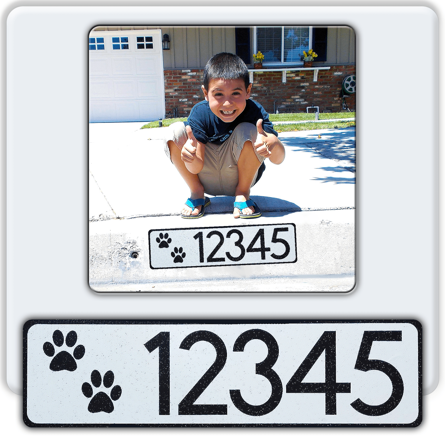 Curb-N-Sign®Curb Wrap® Address Sticker Decal, Customized Reflective ...