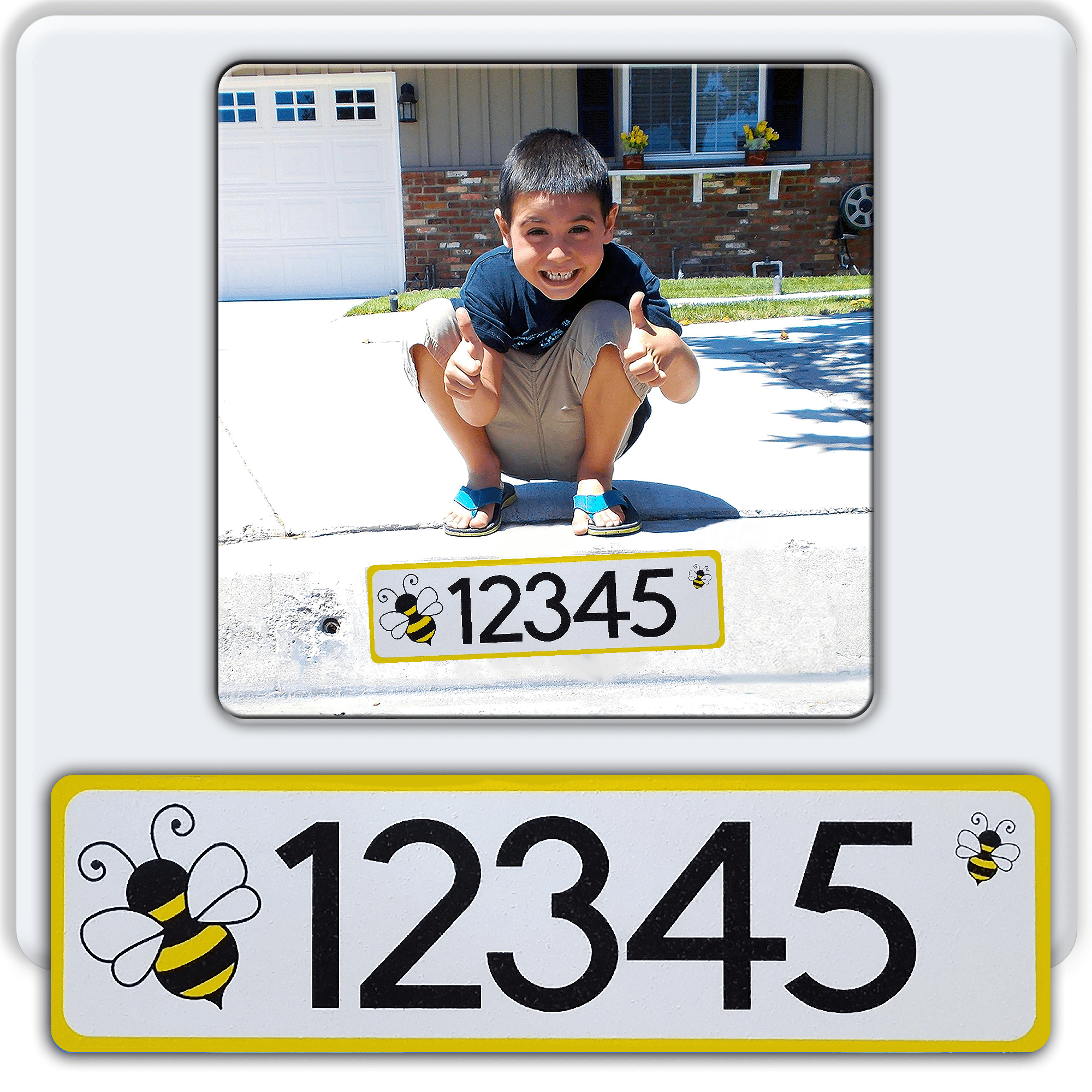 Curb-N-Sign®Curb Wrap® Address Sticker Decal, Customized Reflective ...