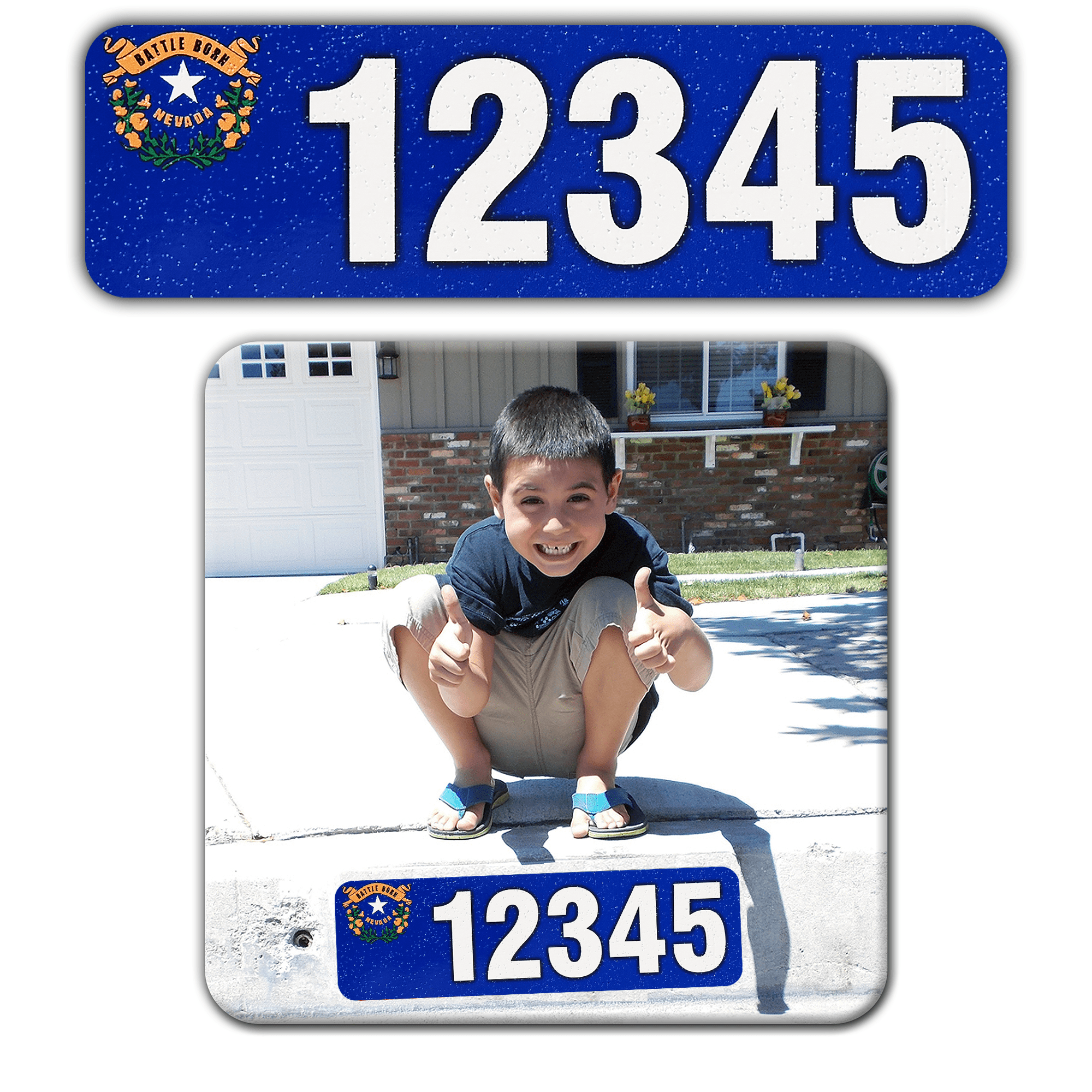 Curb-N-Sign® Curb Wrap® Reflective Address Sticker Decal, Customized ...