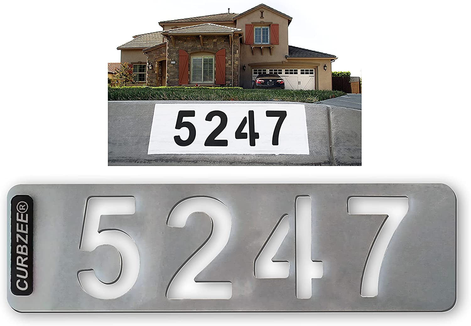 Curb N Sign CurbZee Address Number Stencil -Single time use Durable ...