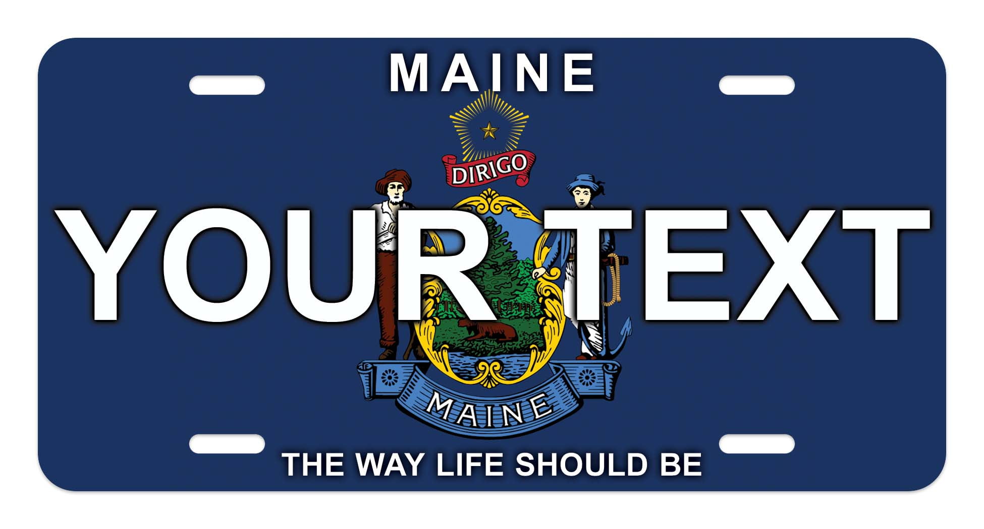 Curb-N-Sign® Custom License Plate, Made in USA Aluminum Composite ...