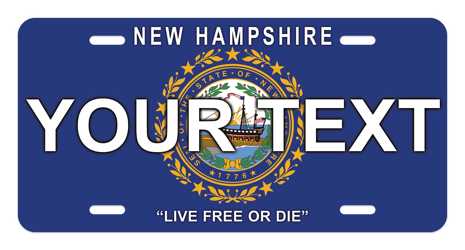 Curb-N-Sign® Custom License Plate, Made in USA Aluminum Composite ...