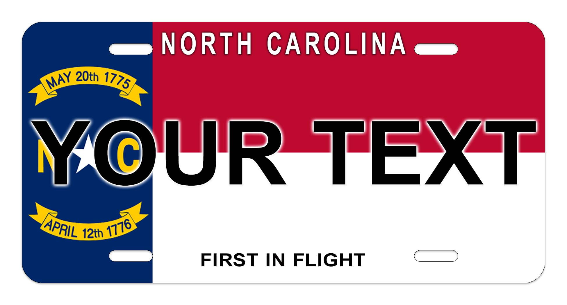 Curb-N-Sign® Custom License Plate, Made in USA Aluminum Composite ...