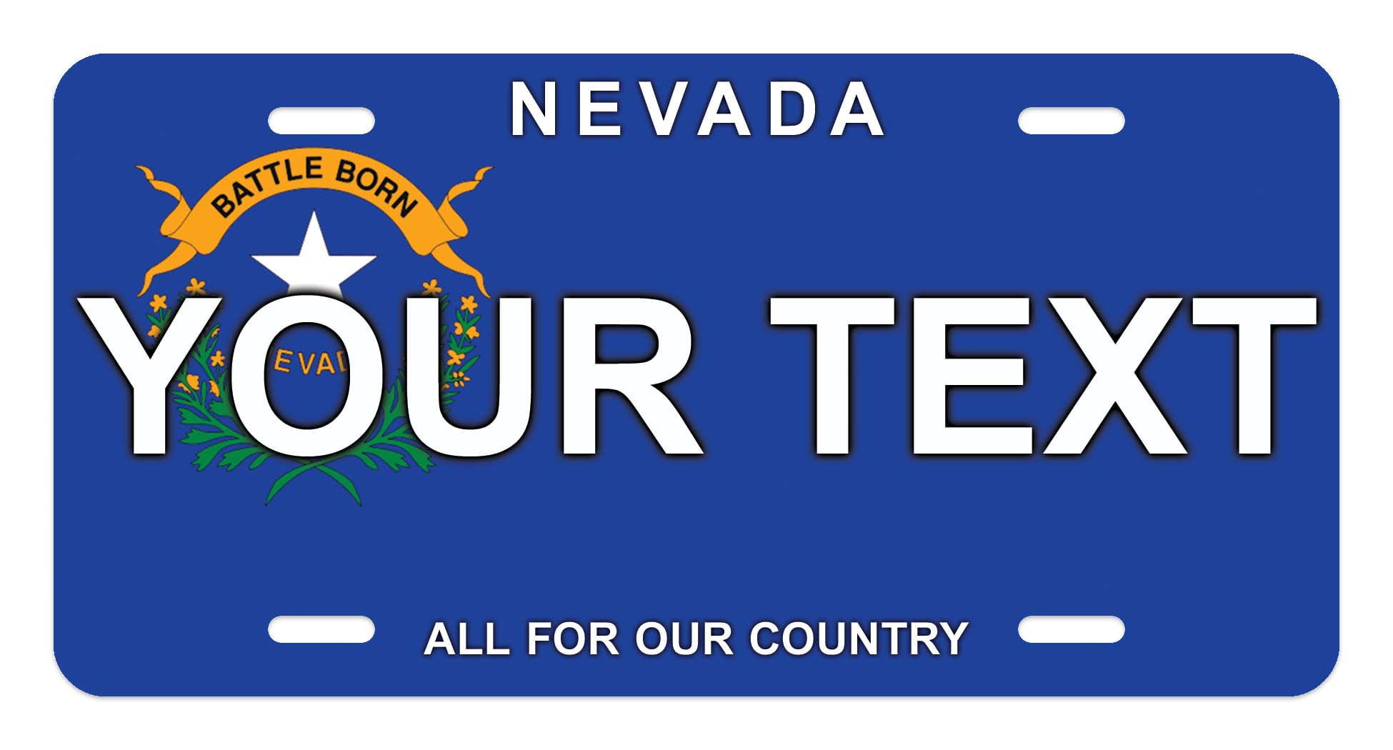 Curb-N-Sign® Custom License Plate, Made in USA Aluminum Composite ...
