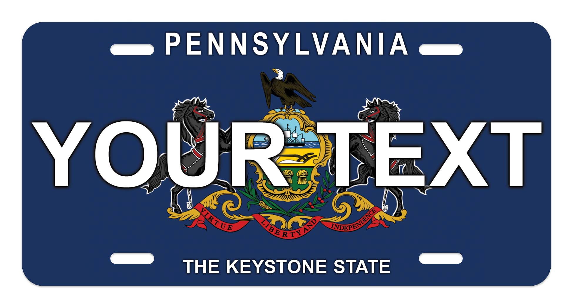 Curb-N-Sign® Custom License Plate, Made in USA Aluminum Composite ...