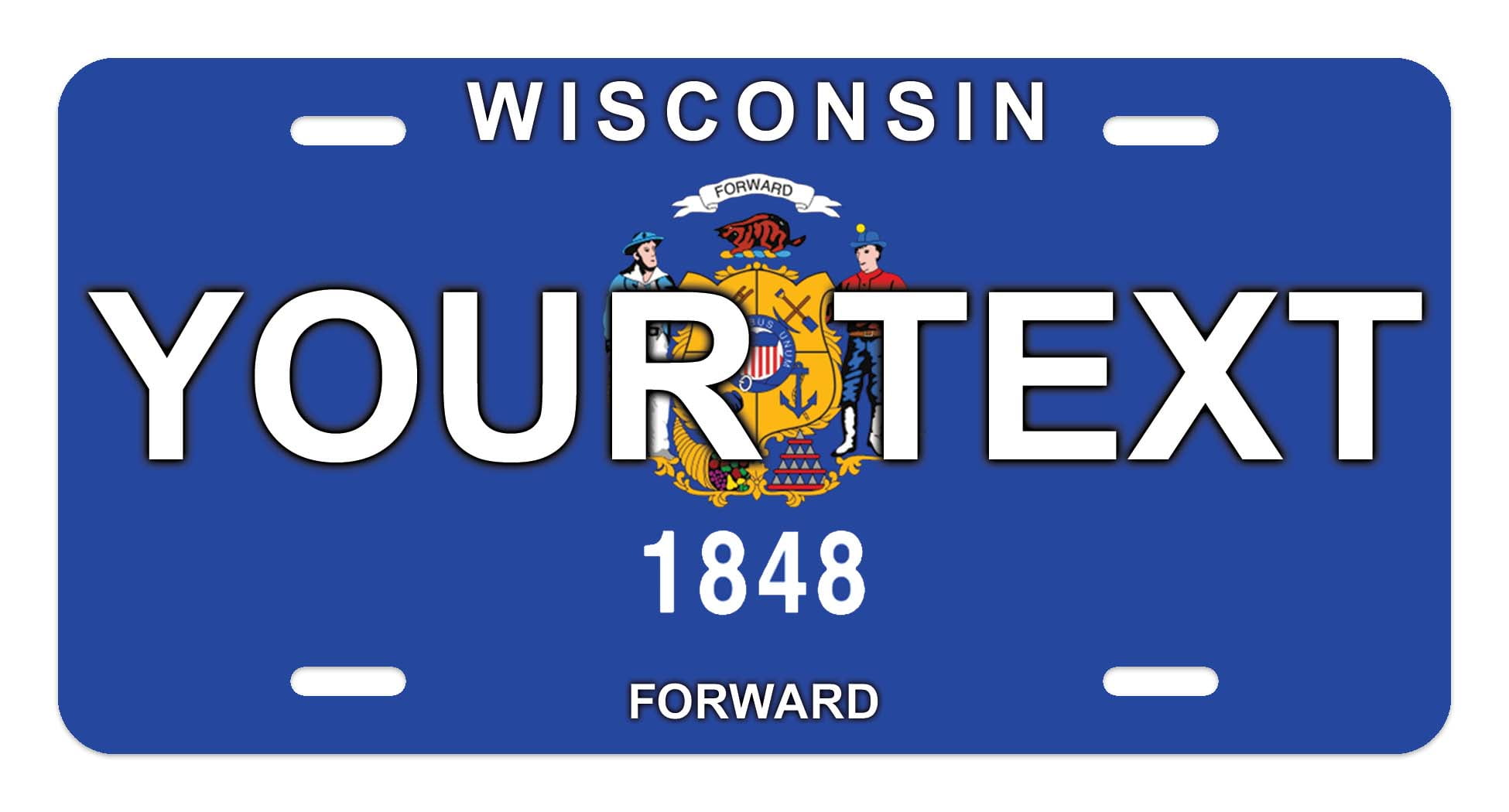 Curb-N-Sign® Custom License Plate, Made in USA Aluminum Composite ...