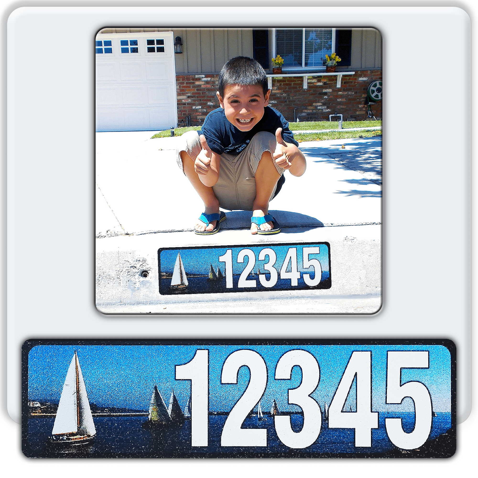 Curb-N-Sign® Customized Curb Wrap® House Number Sticker Decal for ...